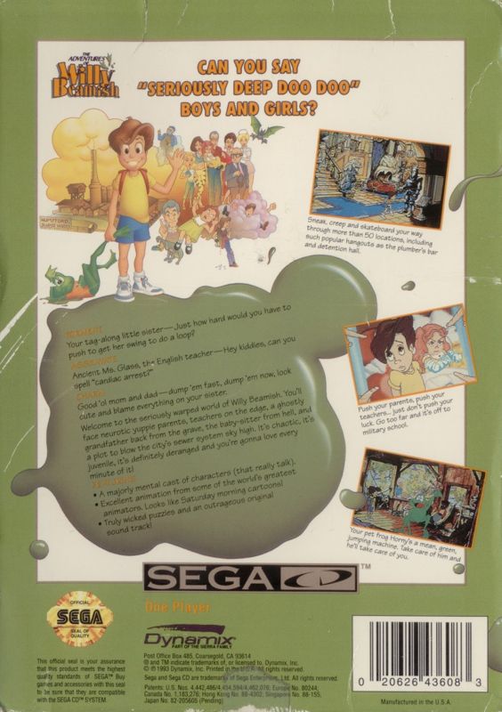 The Adventures of Willy Beamish cover or packaging material - MobyGames