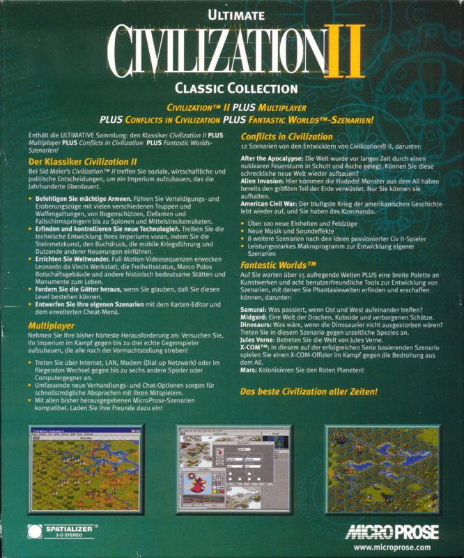 Civilization II: Multiplayer Gold Edition cover or packaging material ...