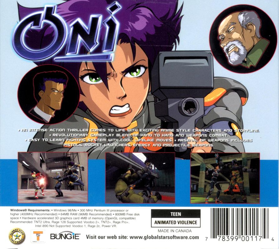 Oni cover or packaging material - MobyGames
