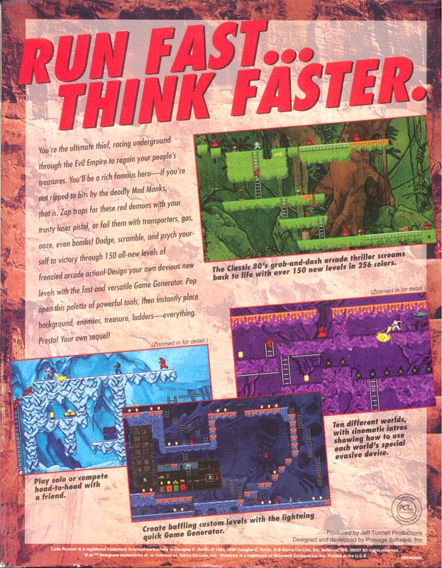 Lode Runner: The Legend Returns cover or packaging material - MobyGames