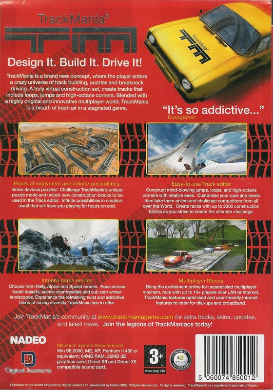TrackMania cover or packaging material - MobyGames