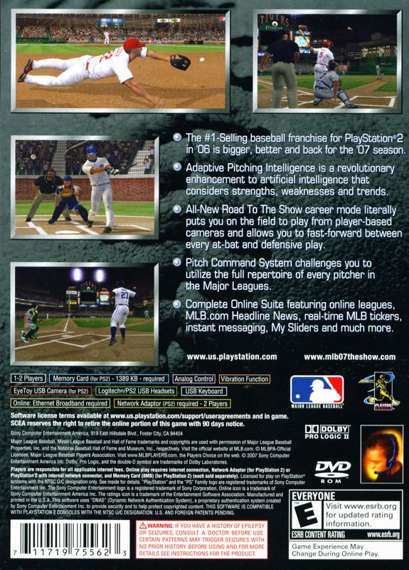 MLB 07: The Show cover or packaging material - MobyGames