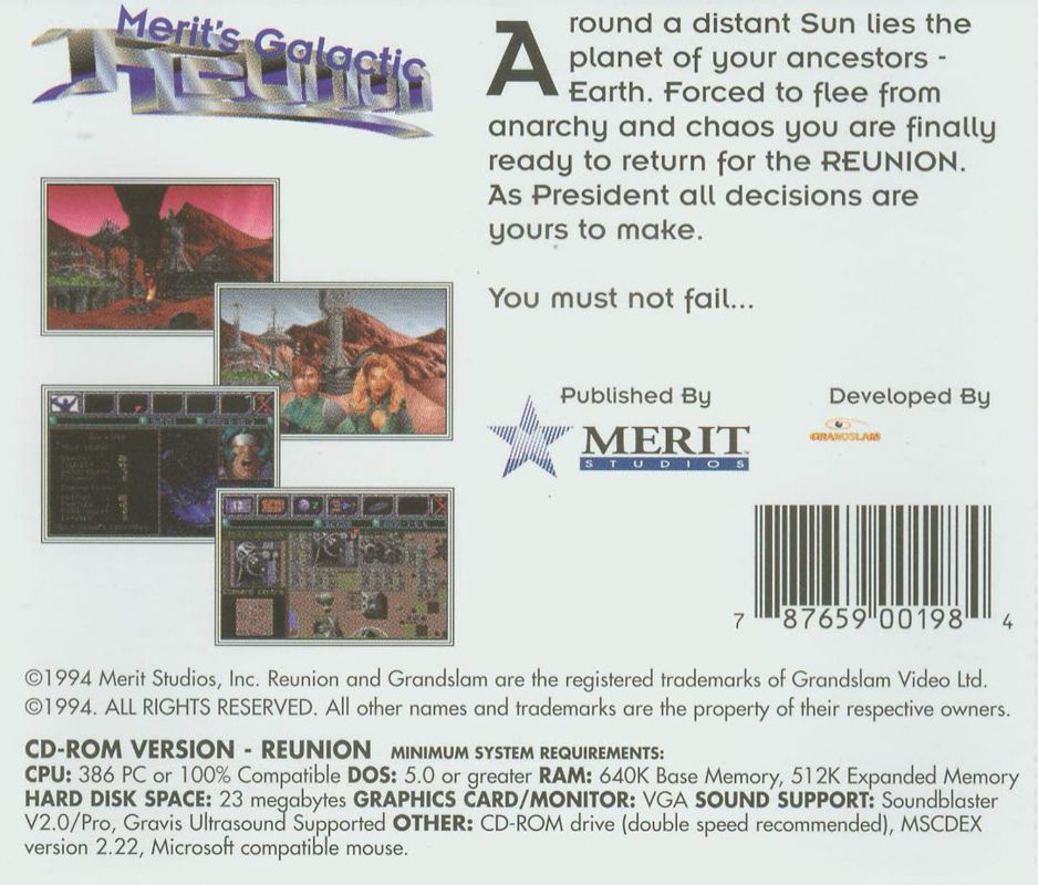 Reunion cover or packaging material - MobyGames