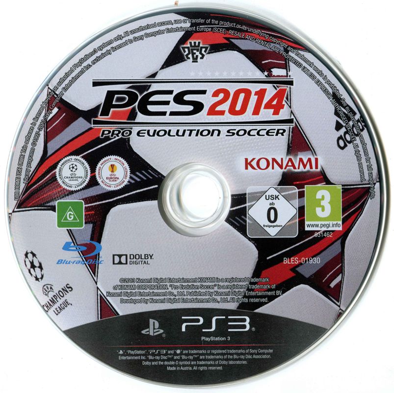 PES 2014: Pro Evolution Soccer cover or packaging material - MobyGames
