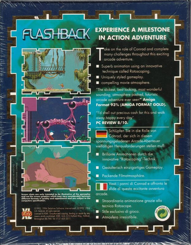 Flashback: The Quest for Identity cover or packaging material - MobyGames