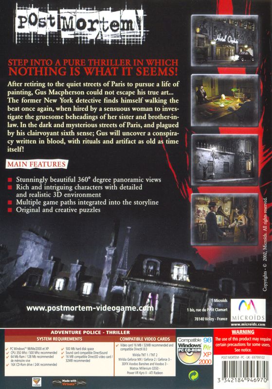 Post Mortem cover or packaging material - MobyGames