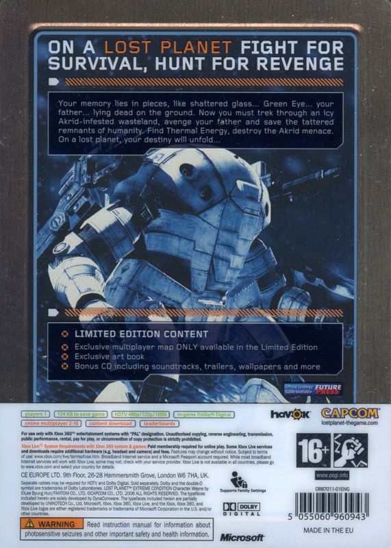 Lost Planet: Extreme Condition (Limited Edition) cover or packaging ...
