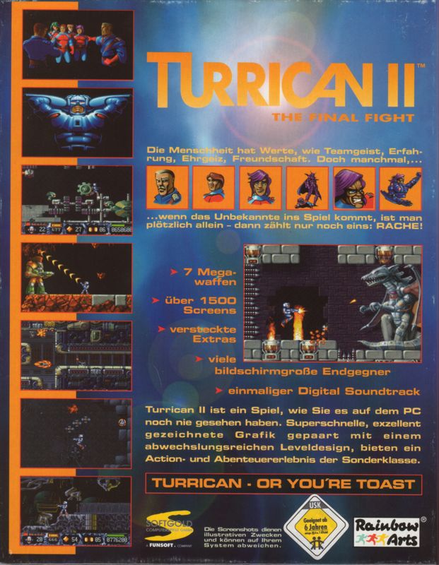 Turrican II: The Final Fight cover or packaging material - MobyGames