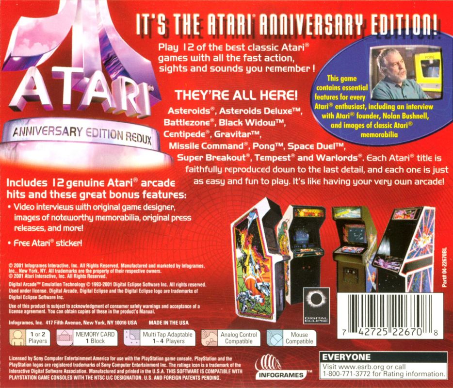 Atari: Anniversary Edition cover or packaging material - MobyGames