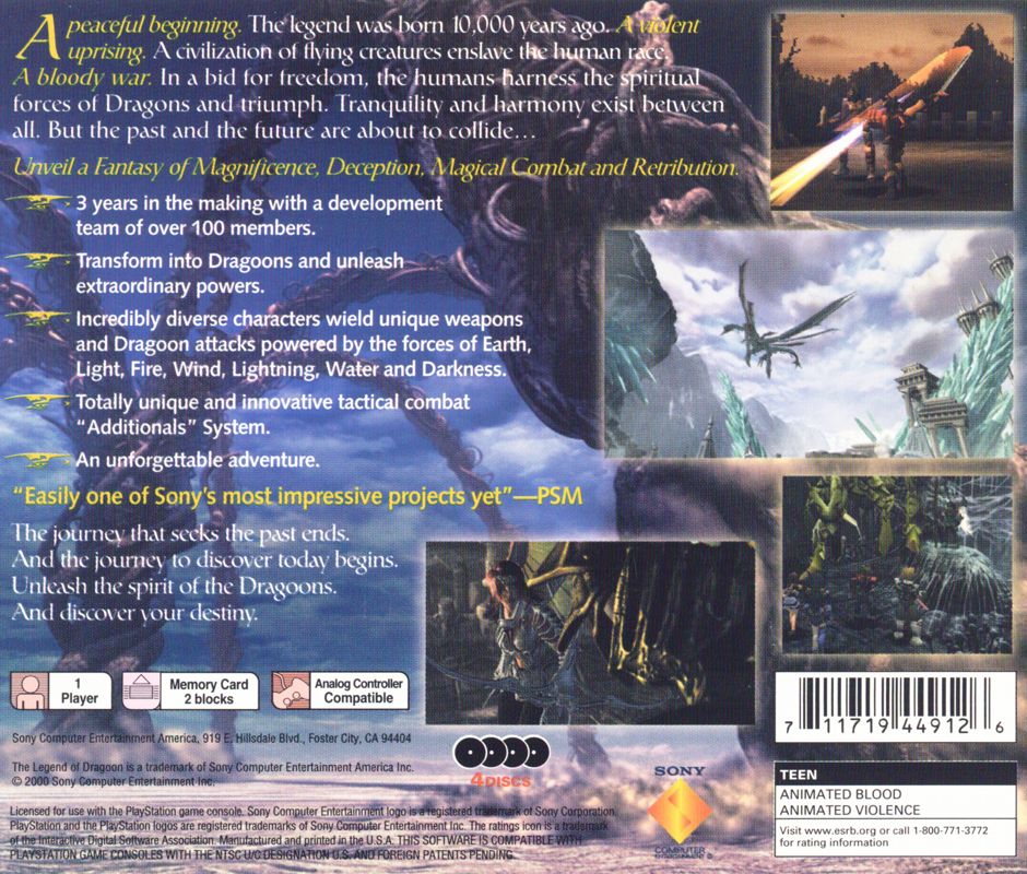 The Legend of Dragoon cover or packaging material - MobyGames