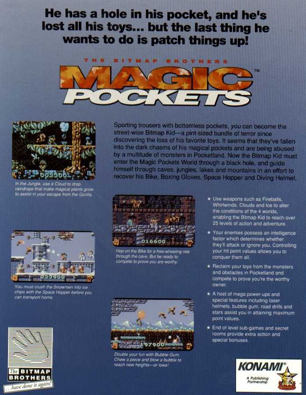 Magic Pockets cover or packaging material - MobyGames