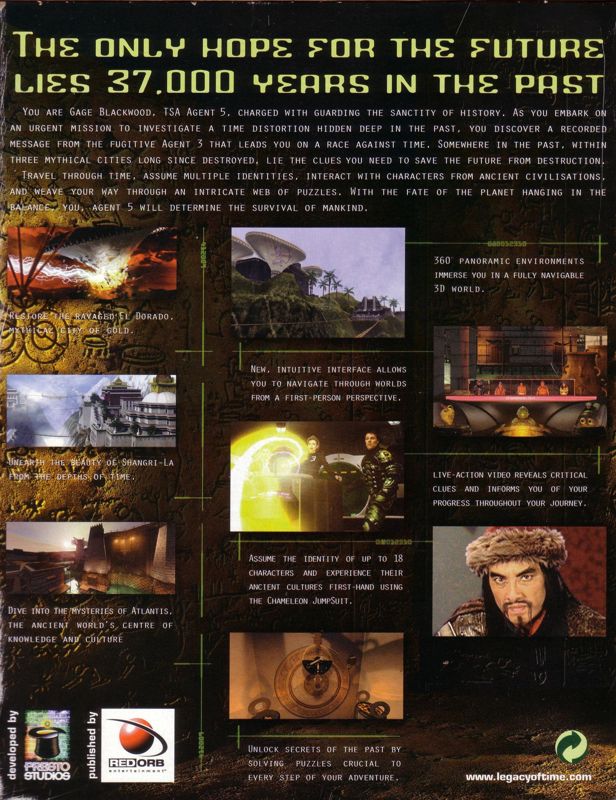 The Journeyman Project 3: Legacy of Time cover or packaging material ...