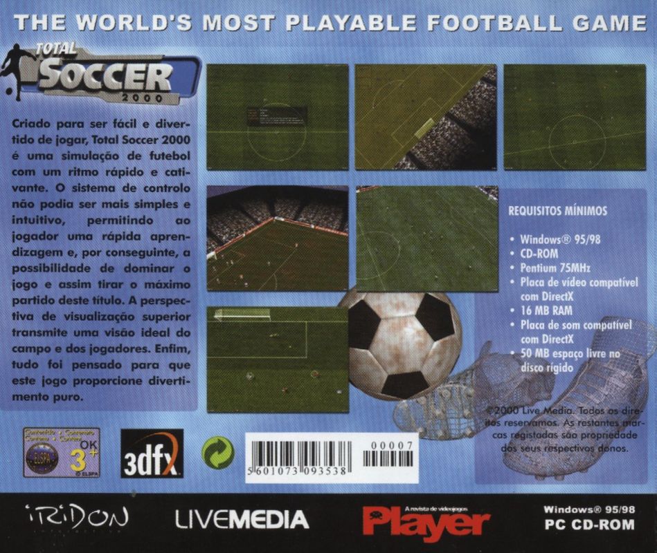 Total Soccer 2000 cover or packaging material - MobyGames