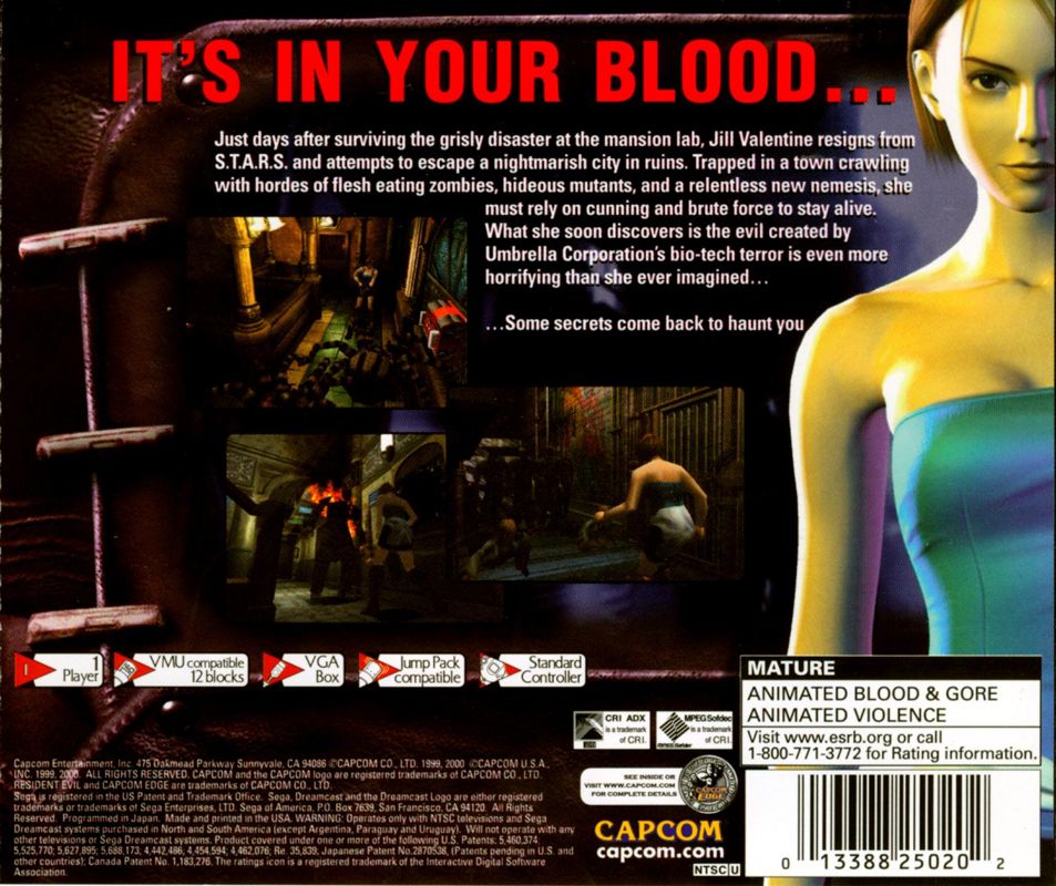 Resident Evil 3: Nemesis cover or packaging material - MobyGames