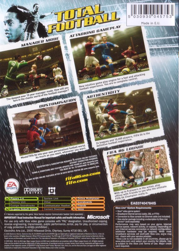 FIFA Soccer 06 cover or packaging material - MobyGames