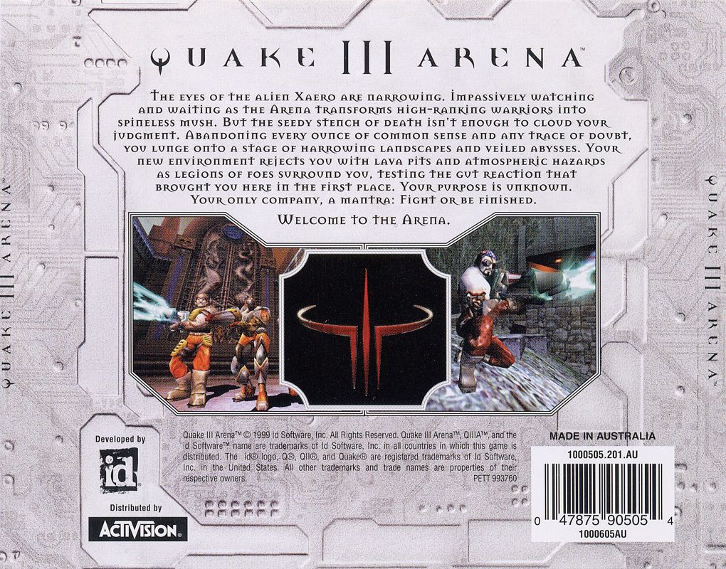Quake III: Arena cover or packaging material - MobyGames