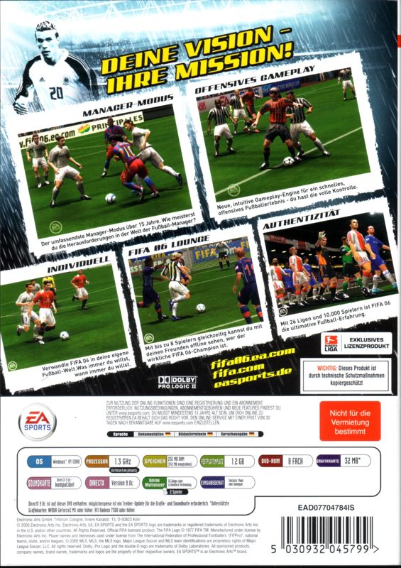 FIFA Soccer 06 cover or packaging material - MobyGames