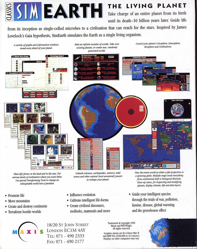 SimEarth: The Living Planet cover or packaging material - MobyGames