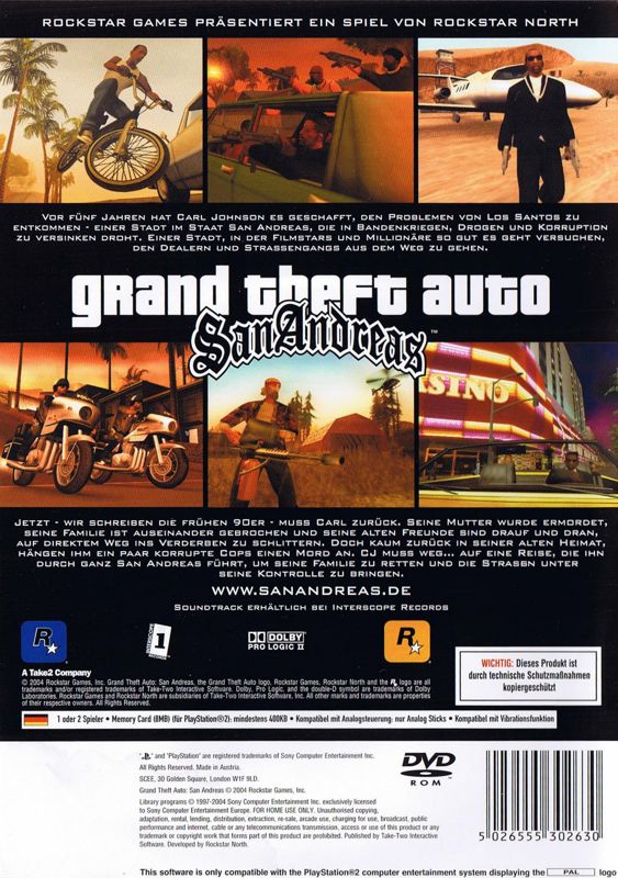 Grand Theft Auto: San Andreas cover or packaging material - MobyGames