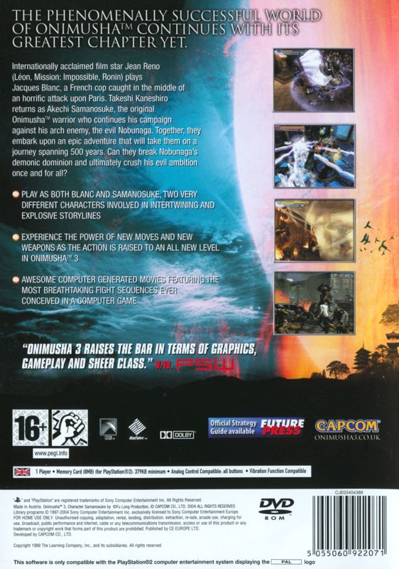 Onimusha 3: Demon Siege cover or packaging material - MobyGames