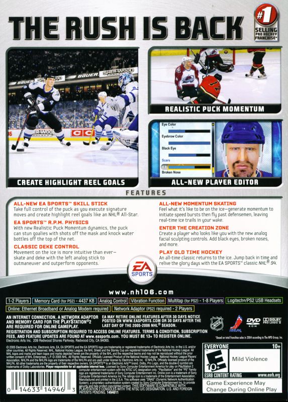 NHL 06 cover or packaging material - MobyGames