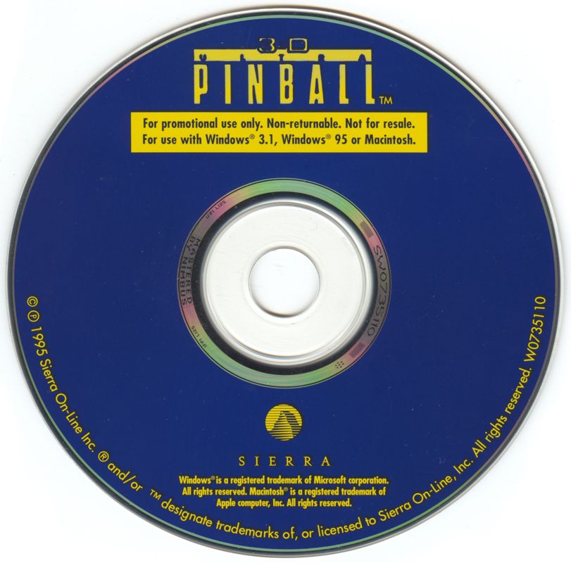 3-D Ultra Pinball cover or packaging material - MobyGames