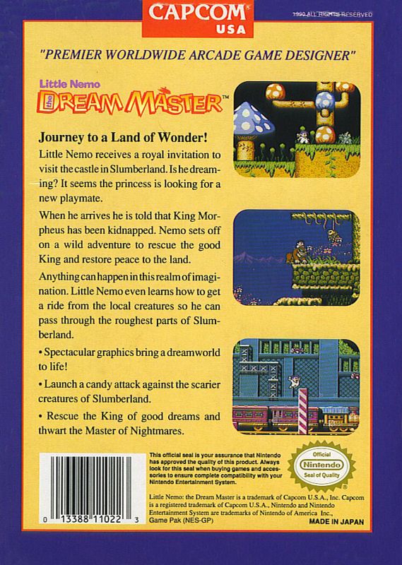 Little Nemo: The Dream Master cover or packaging material - MobyGames