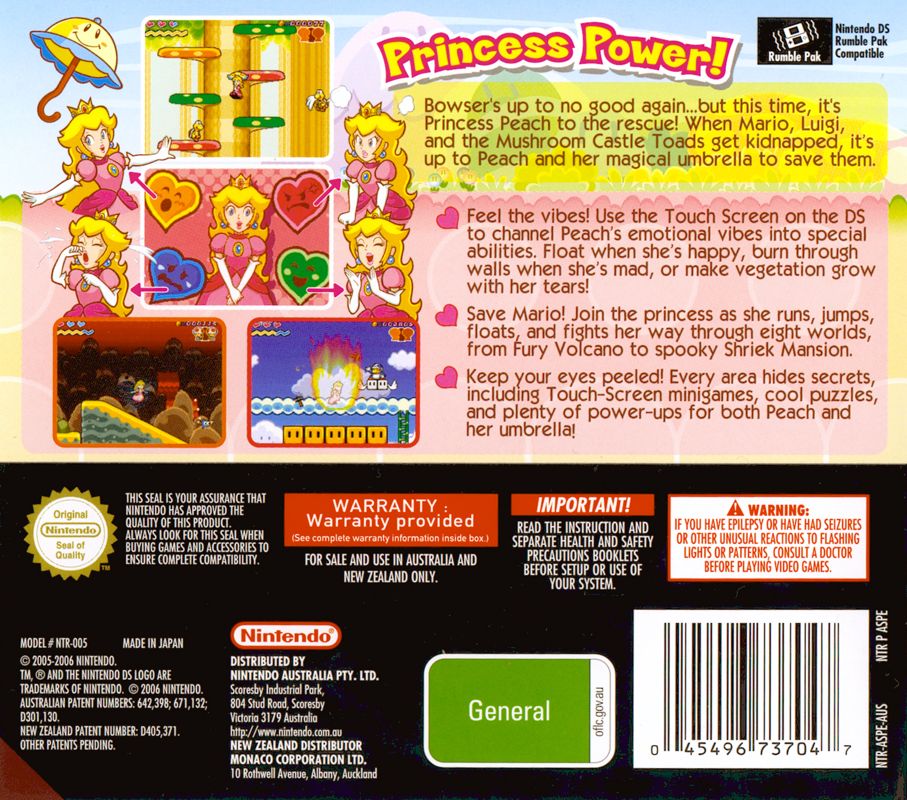 Super Princess Peach cover or packaging material - MobyGames