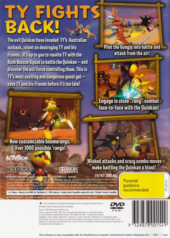 Ty3 the Tasmanian Tiger: Night of the Quinkan cover or packaging ...