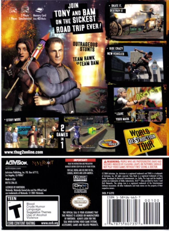 Tony Hawk's Underground 2 cover or packaging material - MobyGames
