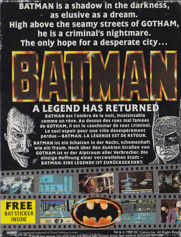 Batman cover or packaging material - MobyGames