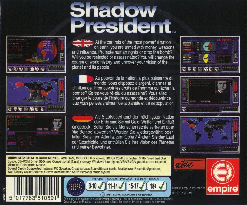 Shadow President cover or packaging material - MobyGames