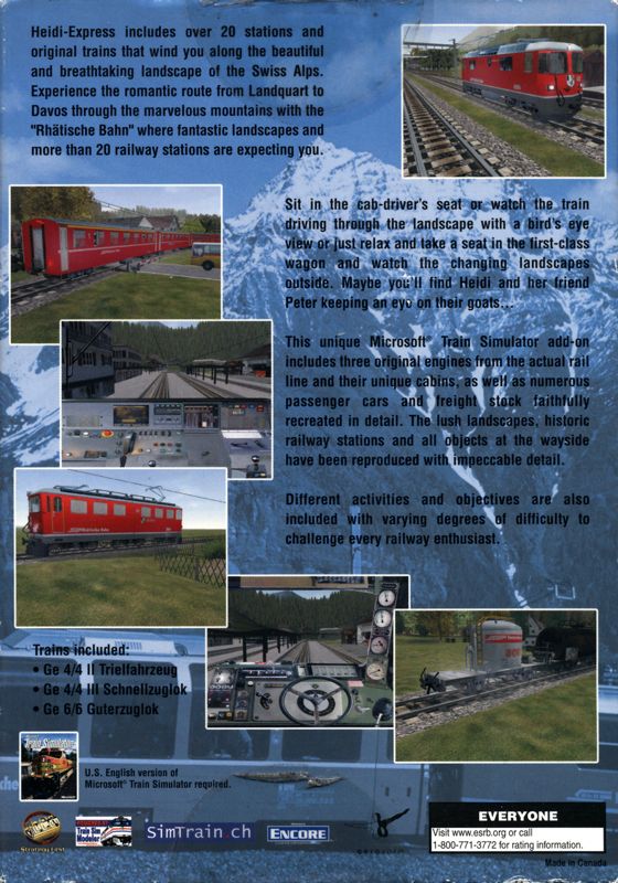 Microsoft Train Simulator: Heidi-Express cover or packaging material ...