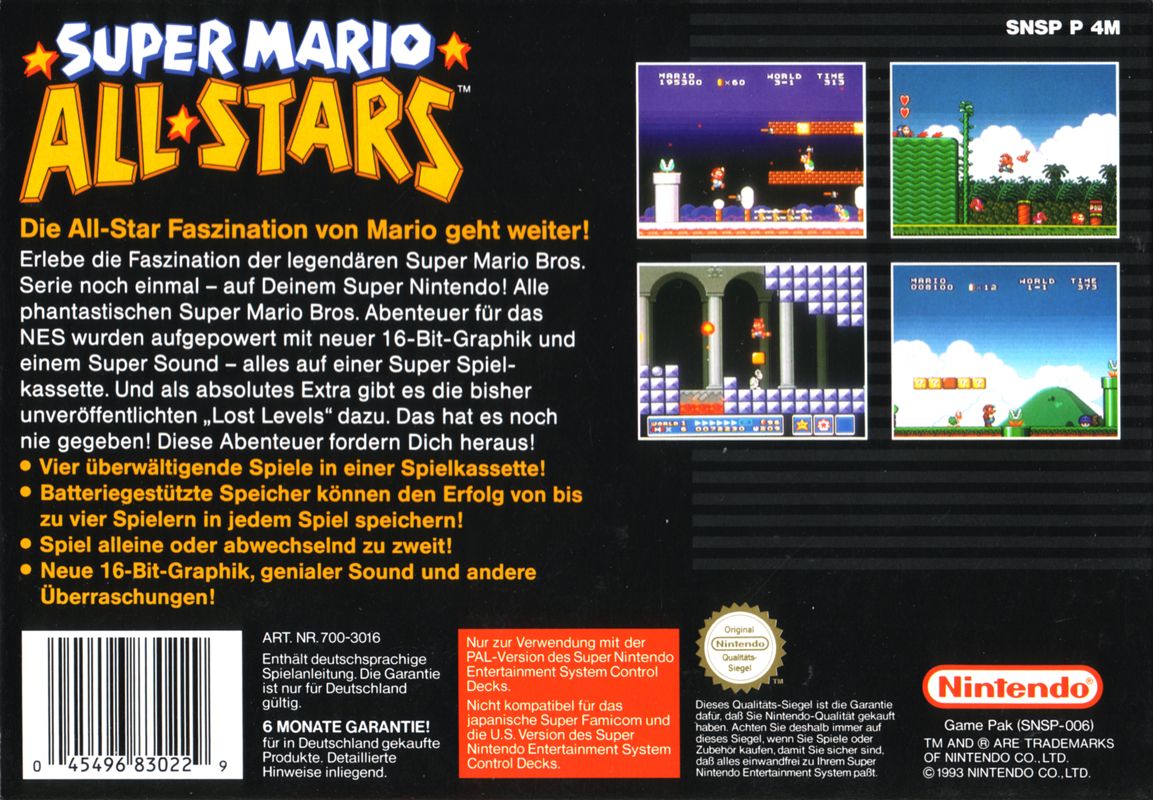 Super Mario All-Stars cover or packaging material - MobyGames