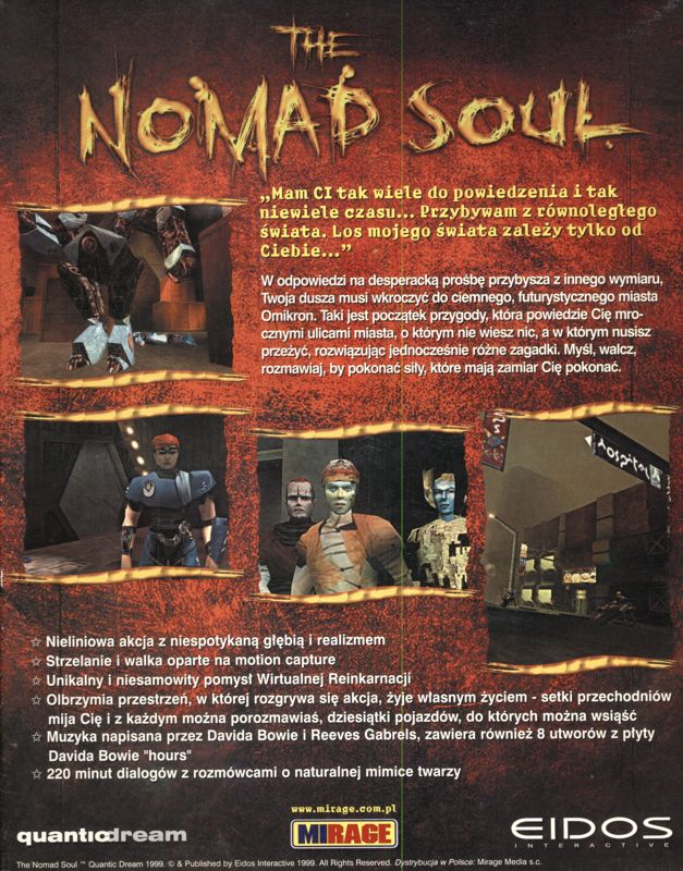 Omikron: The Nomad Soul cover or packaging material - MobyGames