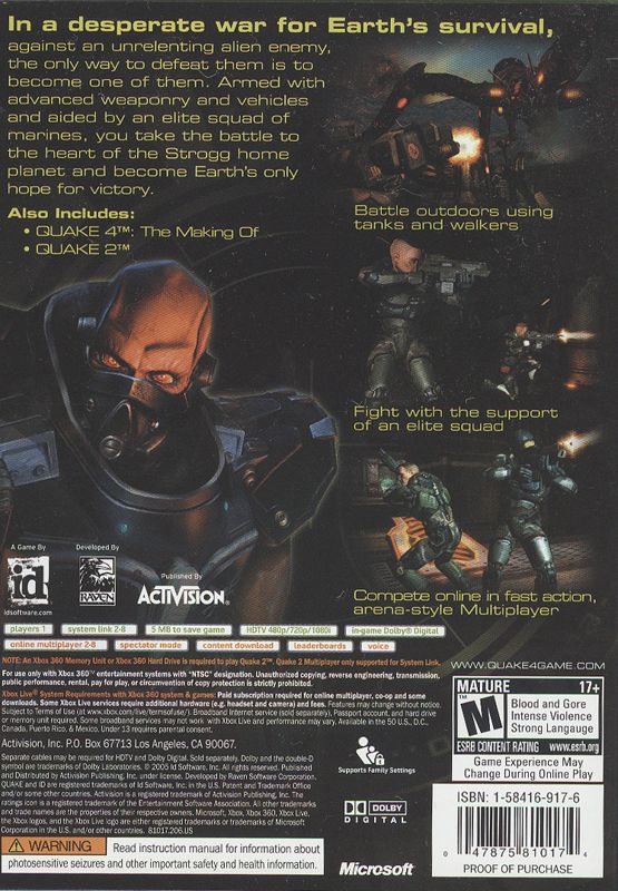 Quake 4 cover or packaging material - MobyGames