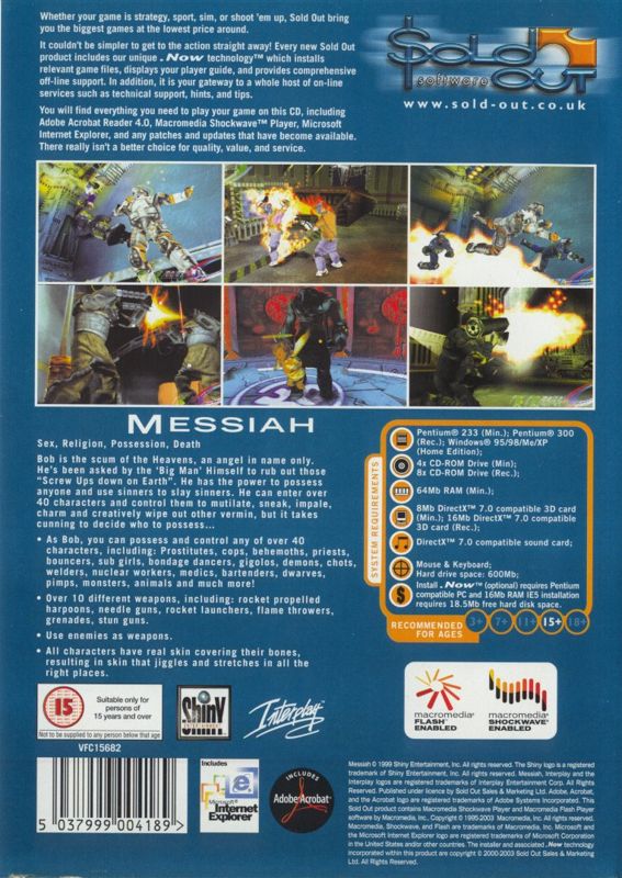 Messiah cover or packaging material - MobyGames