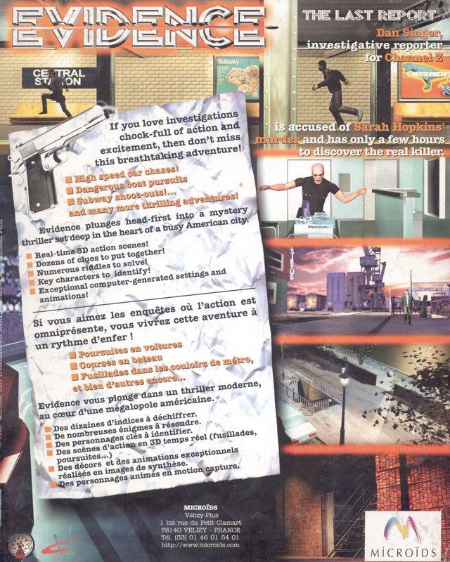 Evidence: The Last Report cover or packaging material - MobyGames
