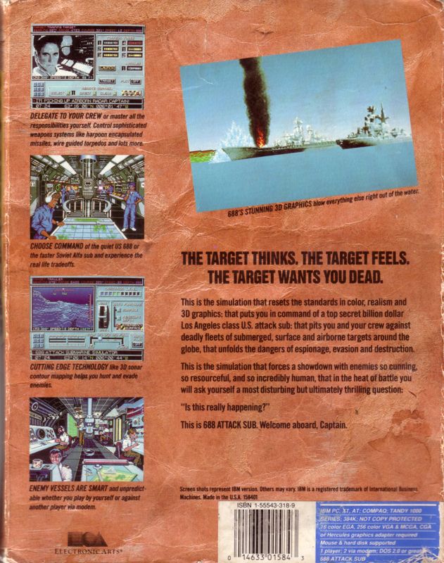 688 Attack Sub cover or packaging material - MobyGames