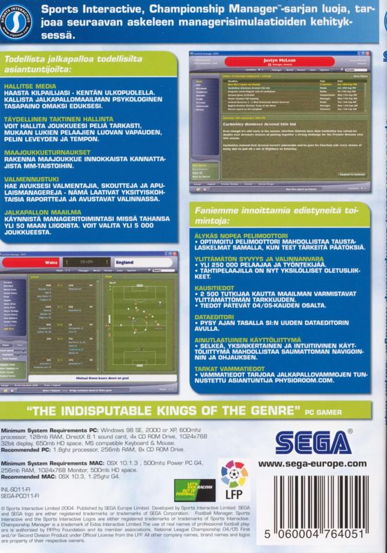 Worldwide Soccer Manager 2005 cover or packaging material - MobyGames
