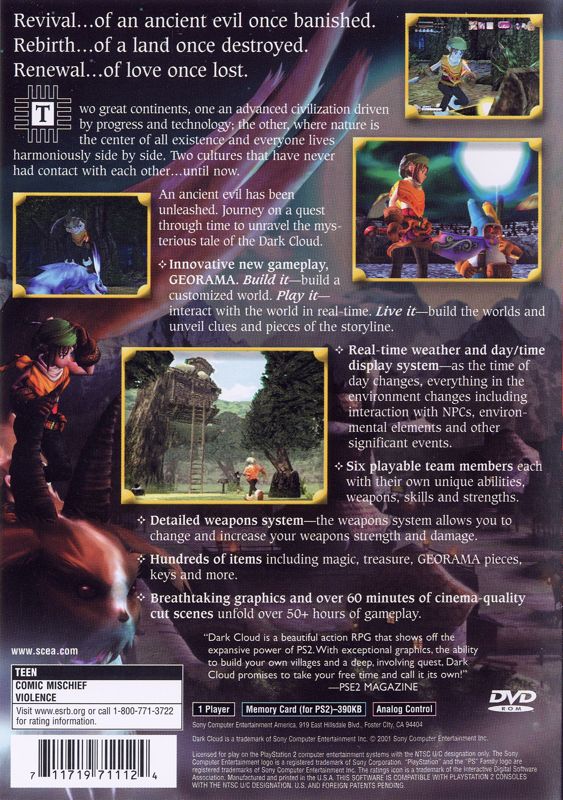 Dark Cloud cover or packaging material - MobyGames