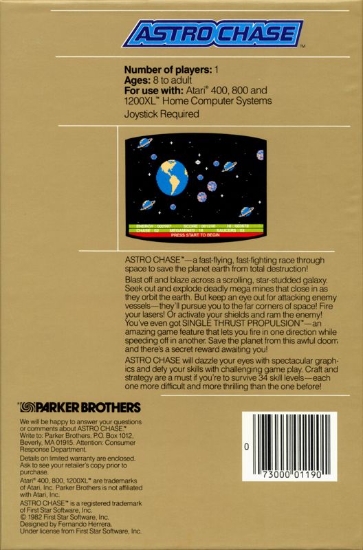 Astro Chase cover or packaging material - MobyGames