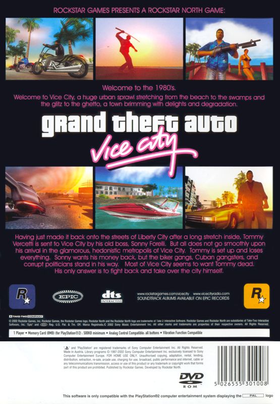 Grand Theft Auto: Vice City cover or packaging material - MobyGames