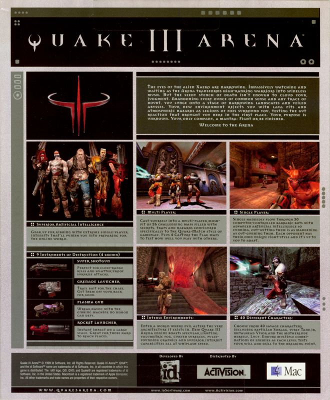 Quake III: Arena cover or packaging material - MobyGames