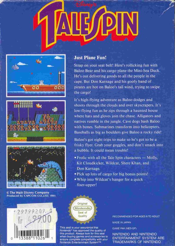 Disney's TaleSpin cover or packaging material - MobyGames