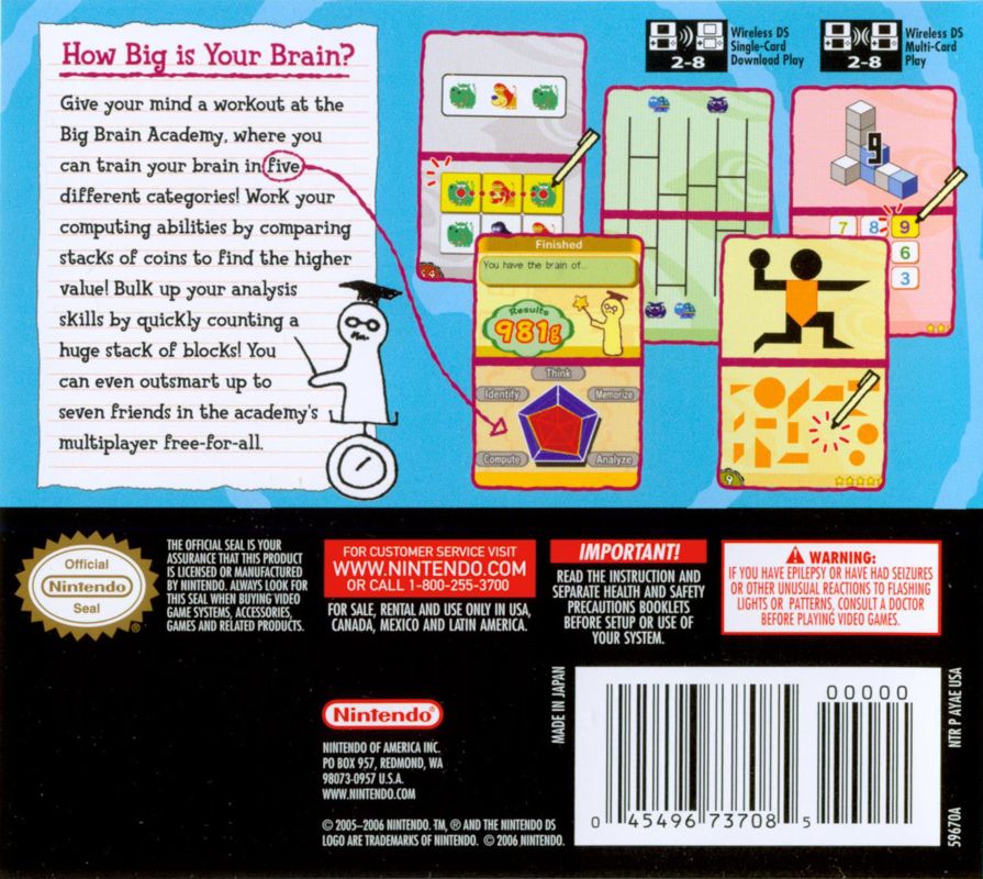 Big Brain Academy cover or packaging material - MobyGames