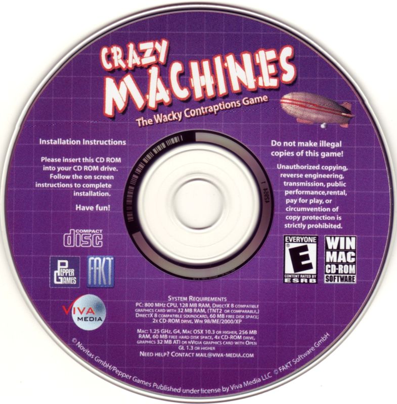 Crazy Machines: The Wacky Contraptions Game cover or packaging material ...