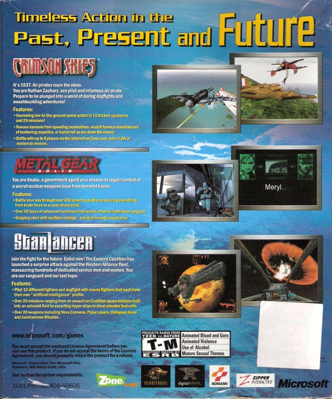 Microsoft Action Pack cover or packaging material - MobyGames