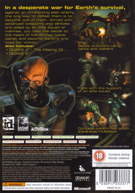 Quake 4 cover or packaging material - MobyGames
