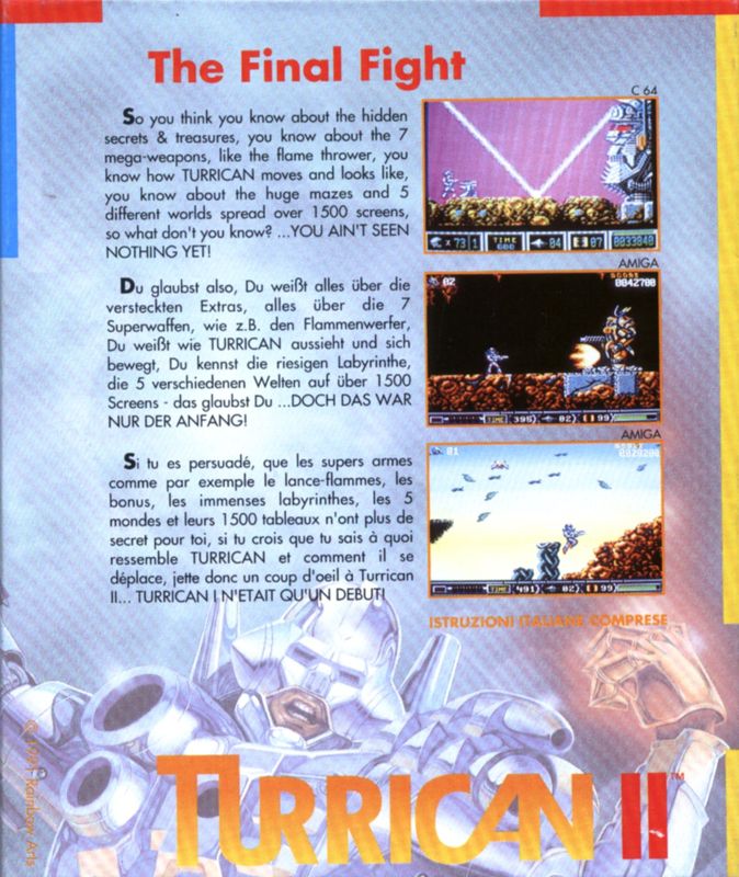 Turrican II: The Final Fight cover or packaging material - MobyGames
